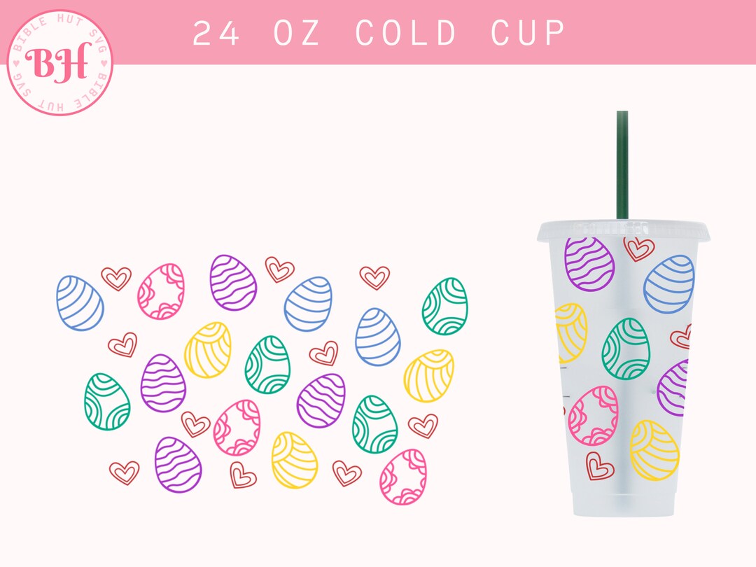 Easter Wrap for 24 Oz Venti Cold Cup | Easter Egg Cold Cup Svg, Easter ...