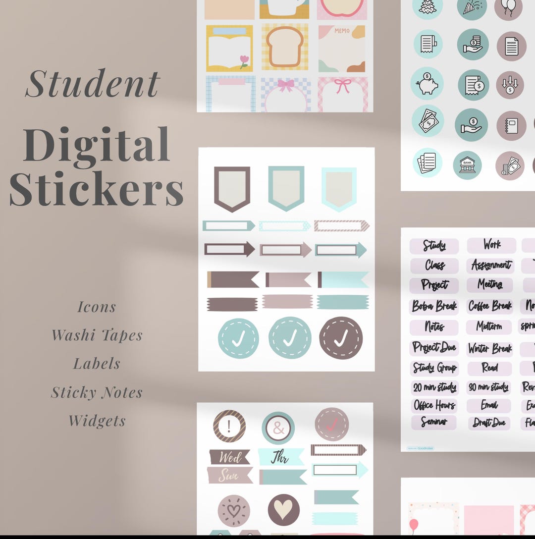 Student Digital Stickers Pre Cropped Stickers, Goodnotes Stickers ...