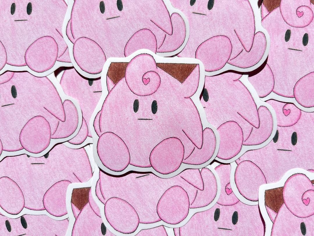Clefairy Poké Doll Hand Drawn Sticker - Etsy