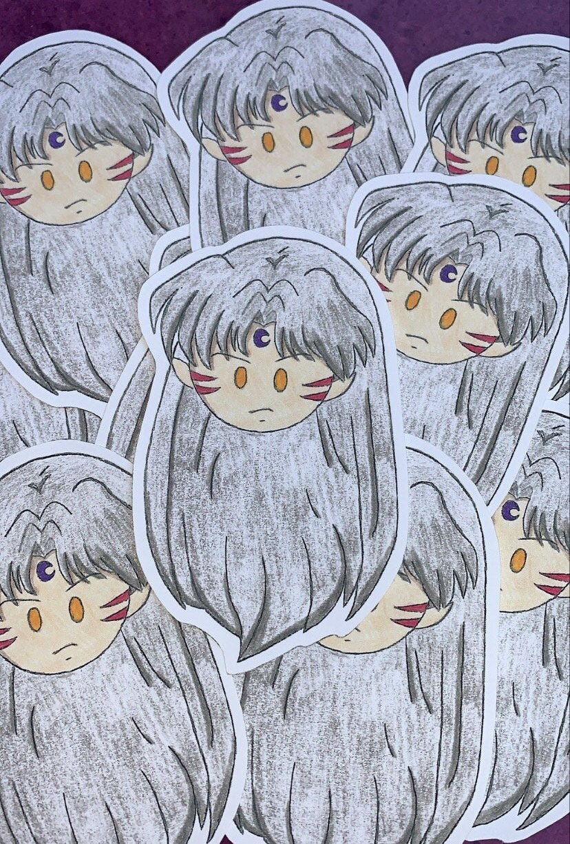 Dog Demon Hand Drawn Sticker - Etsy