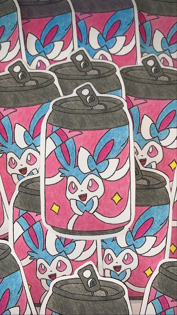 Shiny Sylveon Soda Can Hand Drawn Sticker - Etsy