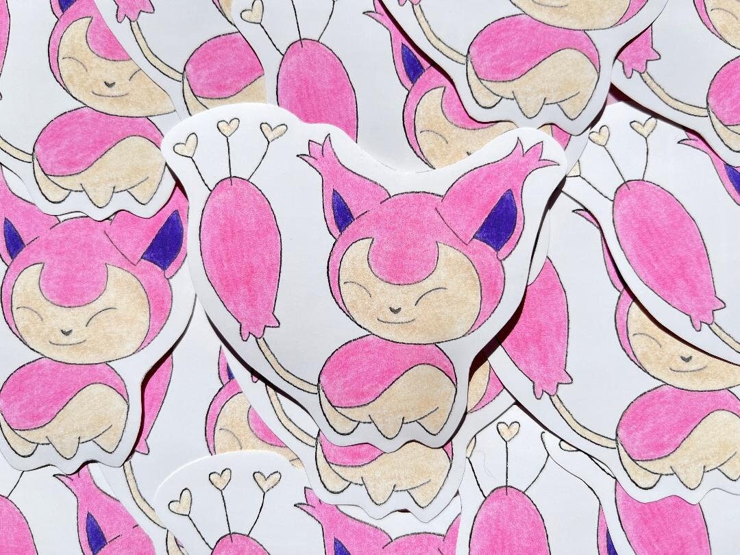 Skitty Hand Drawn Sticker - Etsy