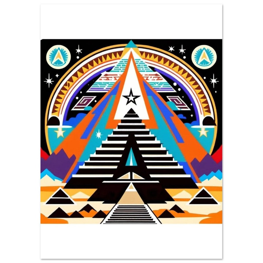 Aztec Pyramid Art Classic Semi-glossy Paper Poster - Etsy