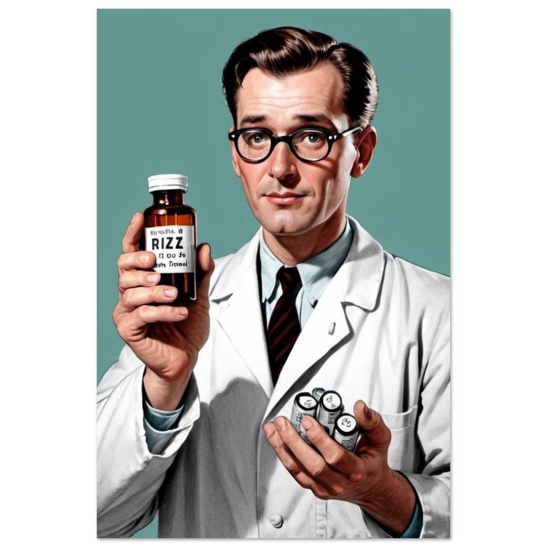1950's Style Dr. Rizz With a Rx to Cure Classic Semi-glossy Paper - Etsy