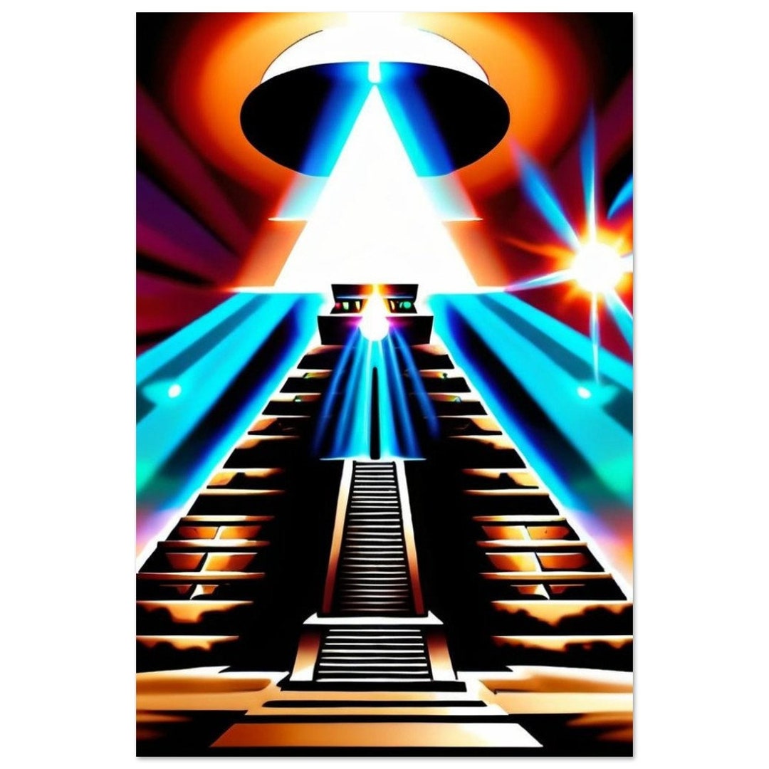 UFO Pyramid Connection Aztec Classic Semi-glossy Paper Poster - Etsy