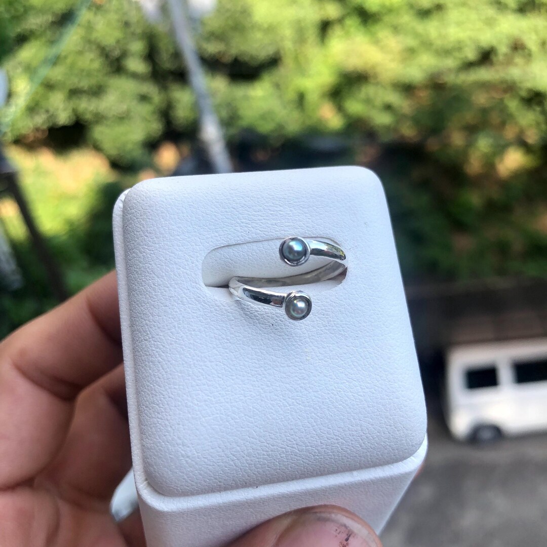 Akoya Keshi Ring, Natural Color Akoya Keshi, Handmade Silver 950 Ring ...