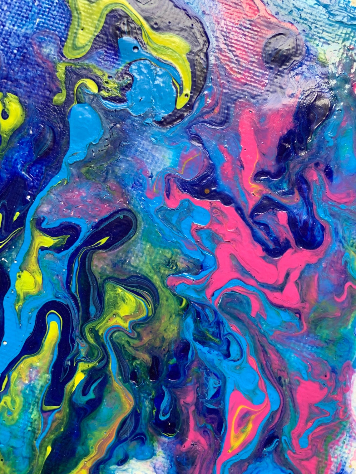 Multi-color Acrylic Pour/acrylic Painting/ Splatter Painting - Etsy