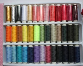 Set of 39 Colorful Variety Assortment Spools Polyester High Tenacity ...
