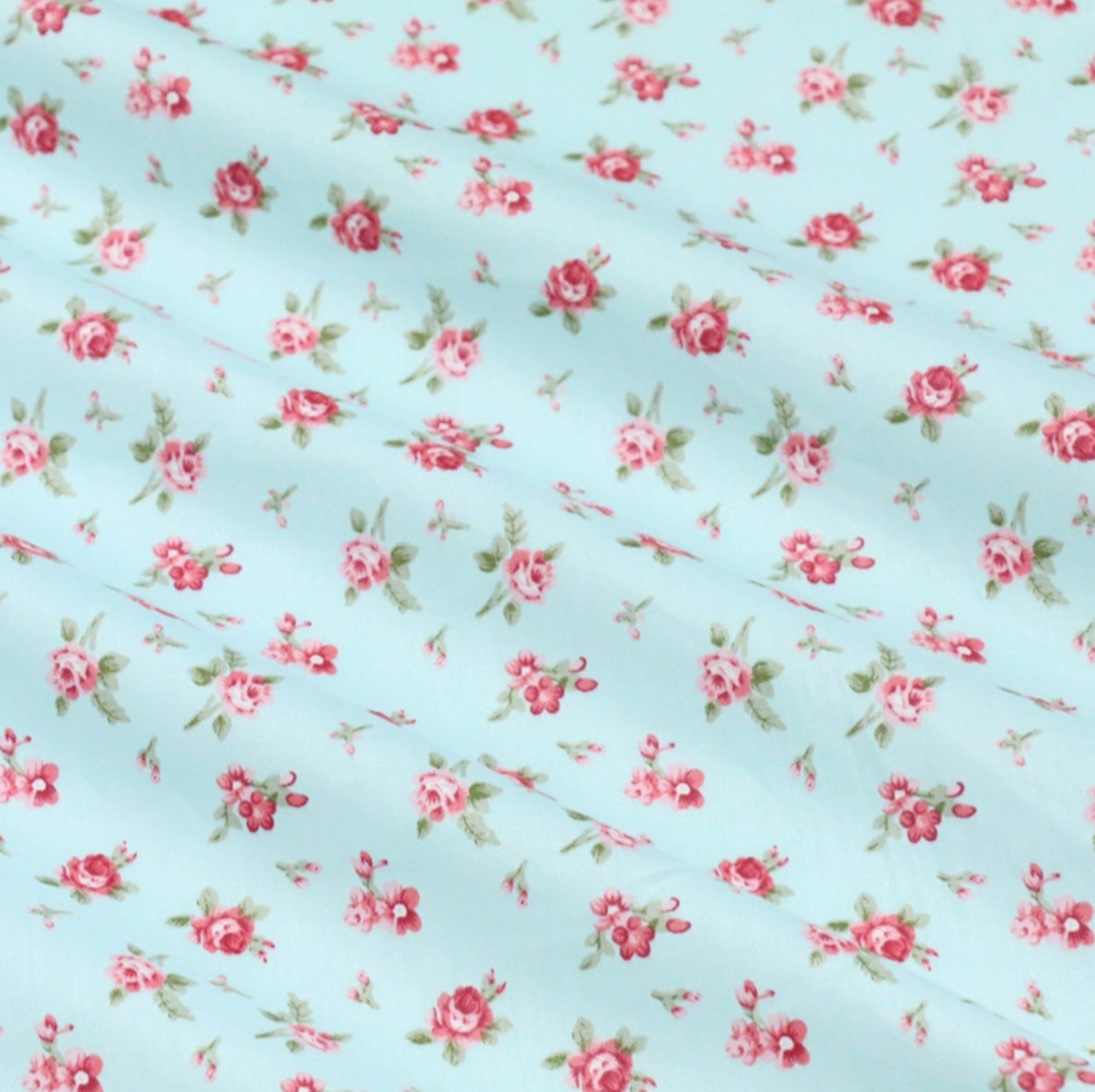 Pastoral Flowers Cottontwill Fabric Cottage Chic Peony 1/2 Yard(length ...