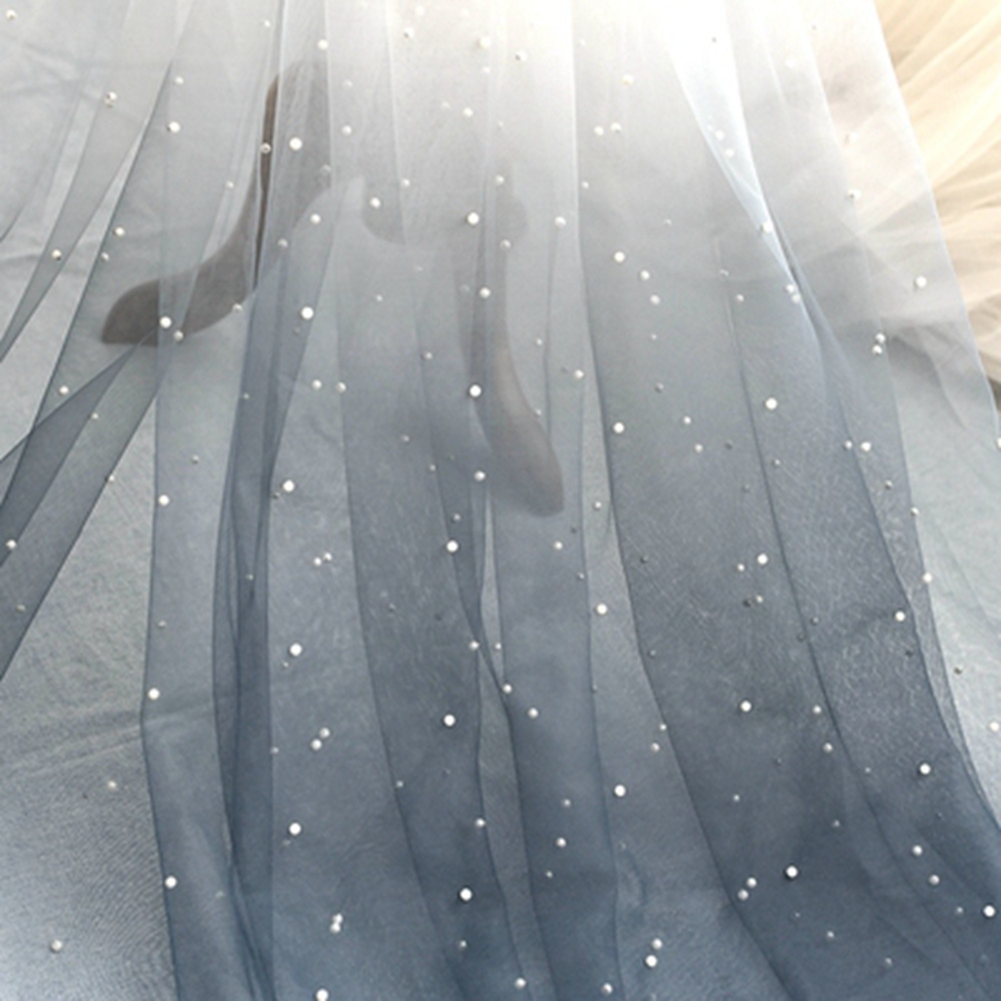 Gradient Mesh Fabric, Polyester Wedding Dress Fabric, 59