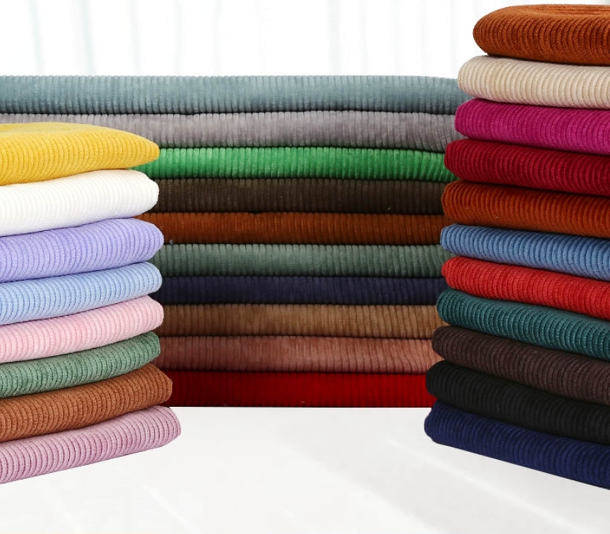 8 Wale Corduroy Fabric: Solid Color DIY Sewing Material - by the Half ...
