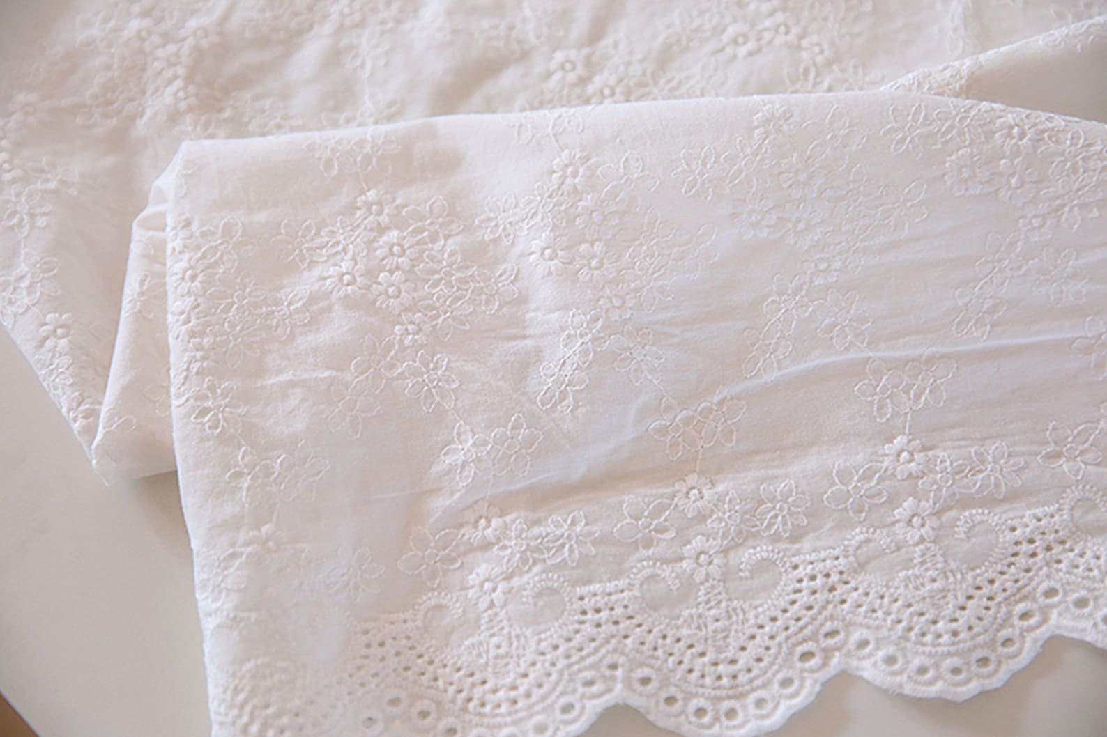 Cotton Fabric White Embroidered Fabric Dress Fabric White - Etsy