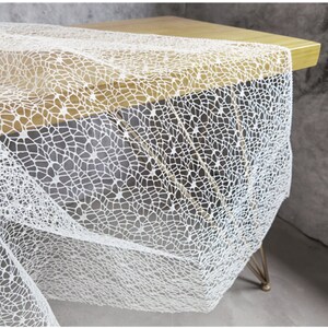 White Texture Large Mesh Mesh Fabric, Graduation Design Fabric, Wedding ...