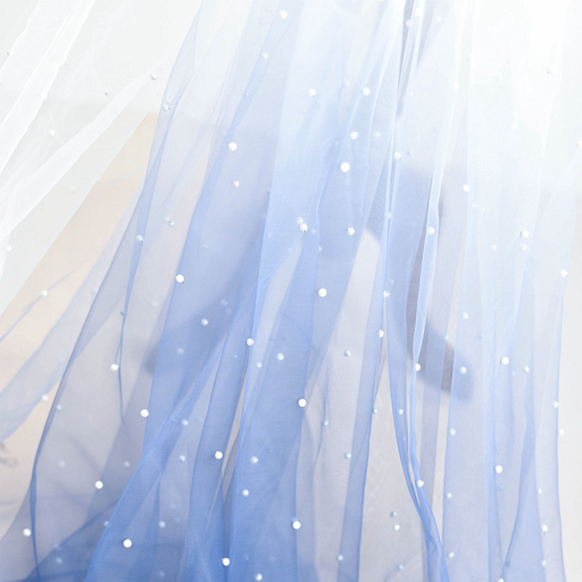 Gradient Mesh Fabric, Polyester Wedding Dress Fabric, 59