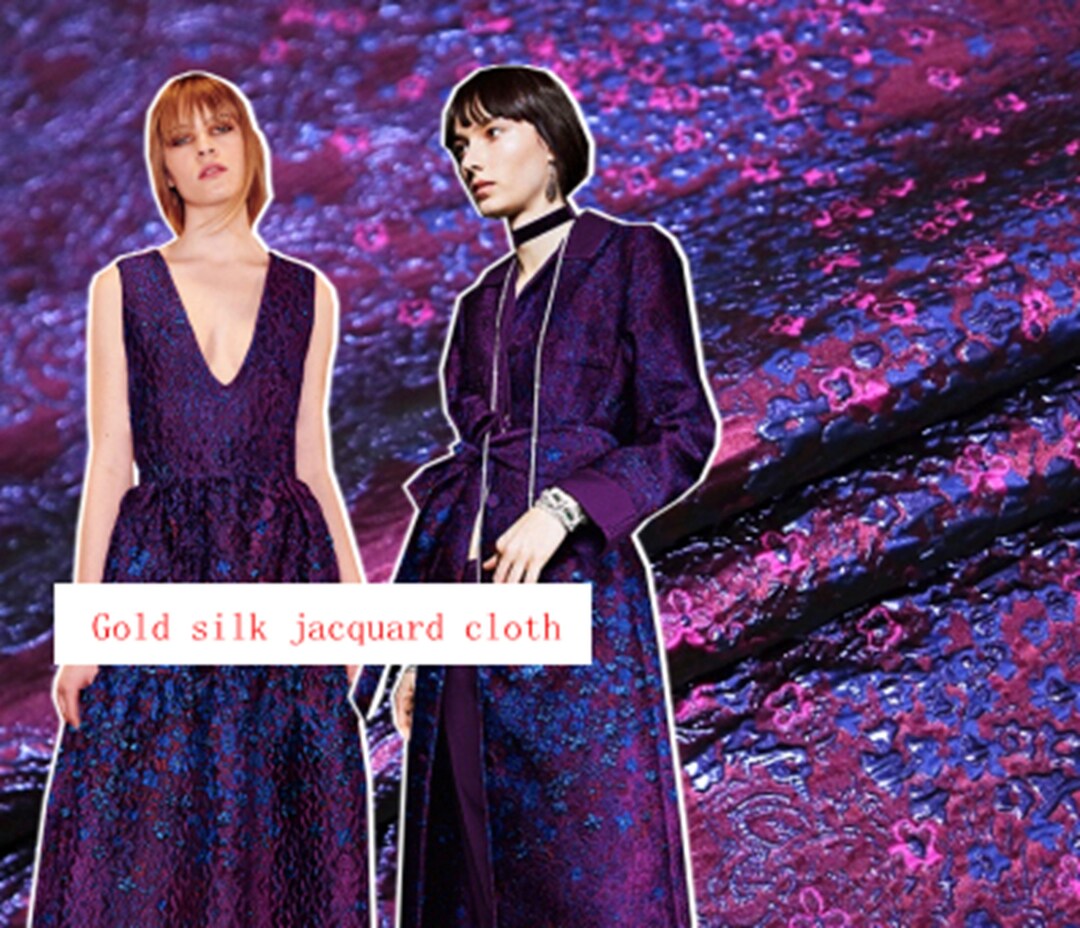Gold Embossed Positioning Jacquard Fabric - Jacquard Fabric - Dress ...