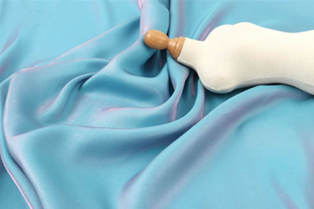 Water Blue Gradient Cotton Blend Fabric: Luster Silk Cloth, Breathable ...