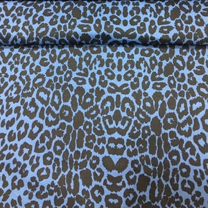Leopard Print Cotton Denim Fabric - Washed Denim by the Half Yard - Etsy