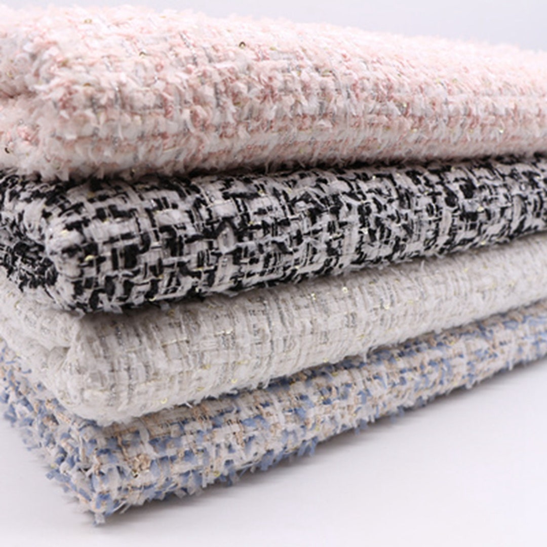 4 Color Tweed Fabric Knitted Colorful Sequin Tweed Fabric Coat Fabric ...