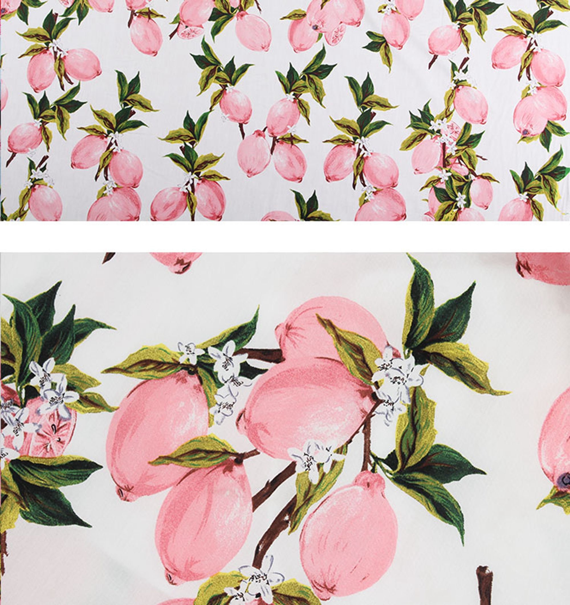 Pink Lemon Print Cotton Fabric: Baby Dress, Summer Dress (1/2 Yard) - Etsy