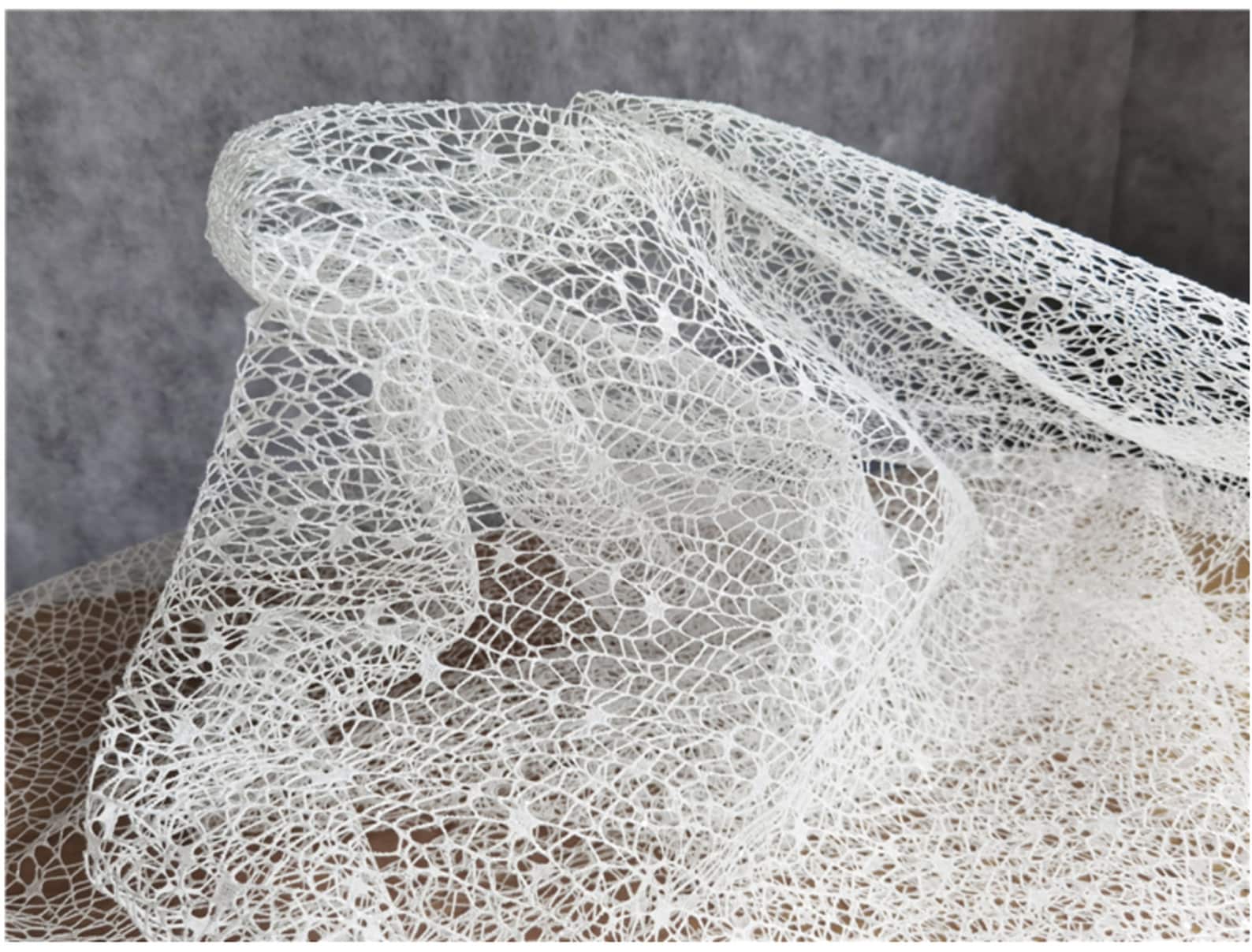 White Texture Large Mesh Mesh Fabric, Graduation Design Fabric, Wedding ...