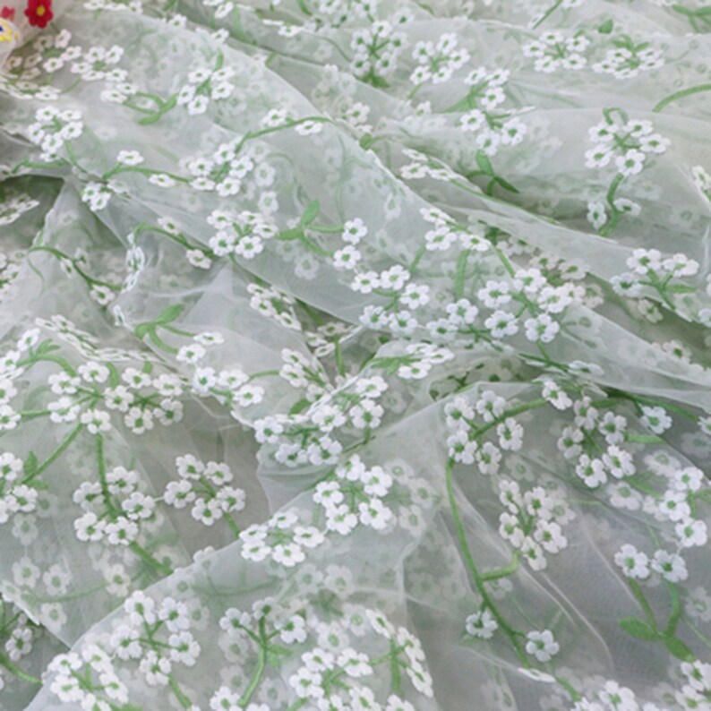 Mesh Lace Lace Fabric Wedding Fabric Fresh Small Flower Net | Etsy