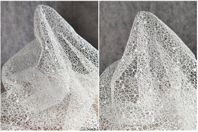 White Texture Large Mesh Mesh Fabric, Graduation Design Fabric, Wedding ...