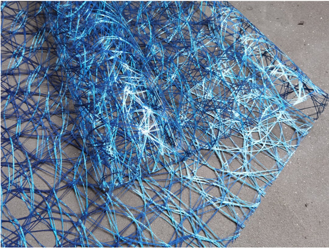 Blue Messy Fabric, Messy Mesh Clothing Styling Fabric, Designer Fabric ...