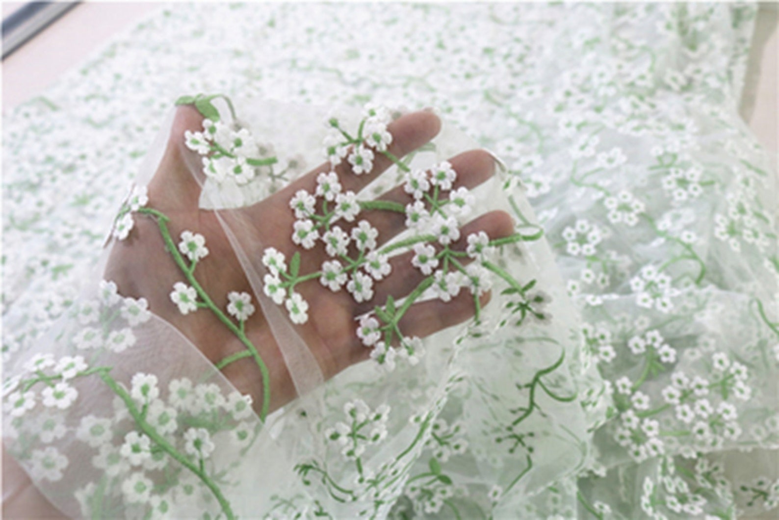 Mesh Lace Lace Fabric Wedding Fabric Fresh Small Flower Net | Etsy