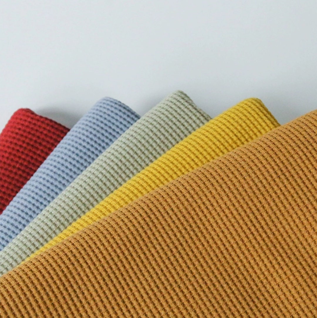 Cotton Waffle Fabric, Solids Variety, 62 Colors Available, Double-sided ...