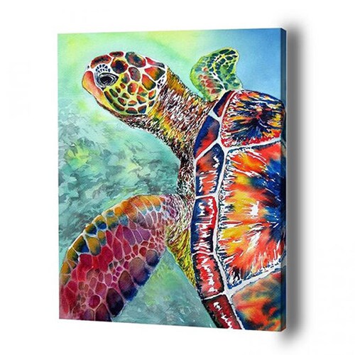 Paint by Number Sea Turtle PDF for Adults Kids Easy Printable - Etsy