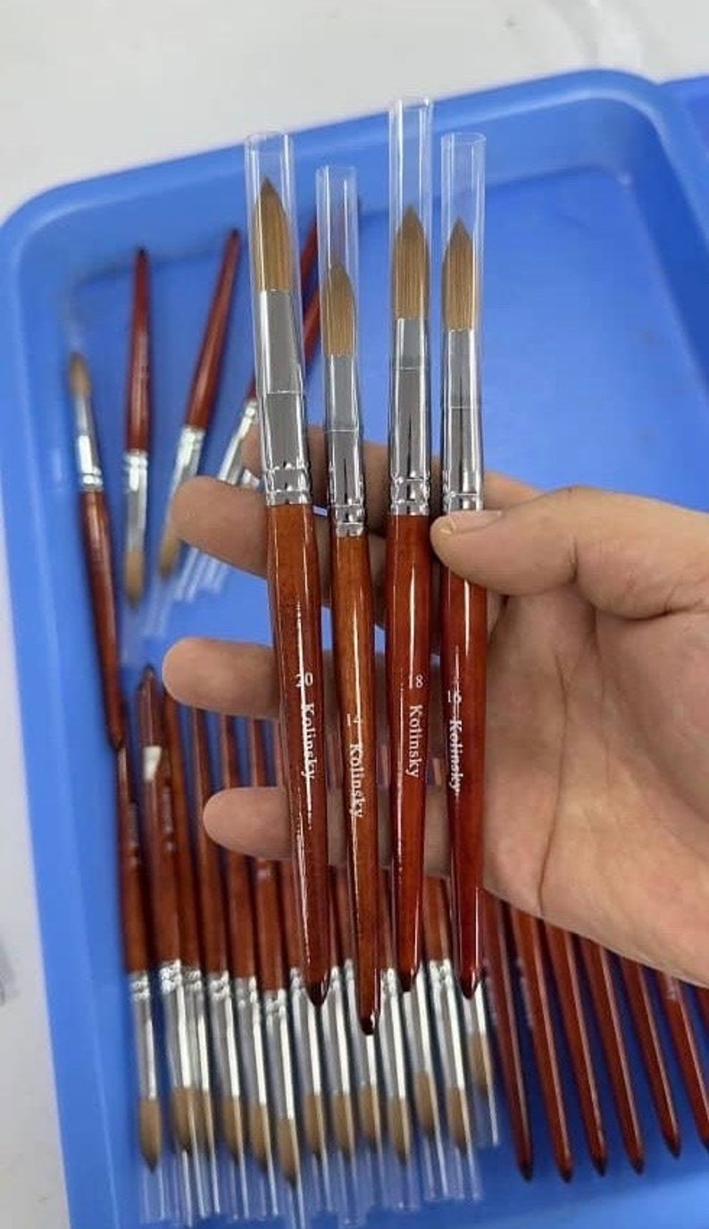 100% Pure Finest Kolinsky Acrylic Brush Made With High Quality Wood ...