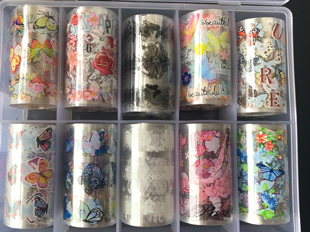 Butterfly Nail Foil Transfer Box, 20cm Each Design - Etsy