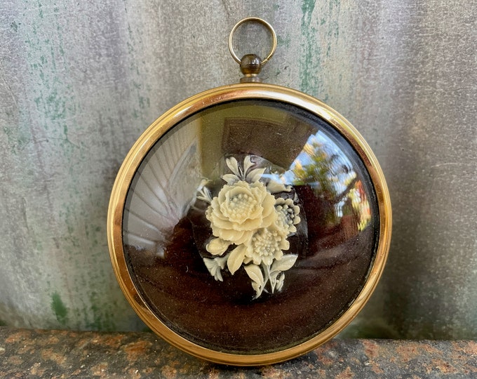 Vintage Peter Bates Round Gold Frame With Floral Cameo - OOAK - Etsy