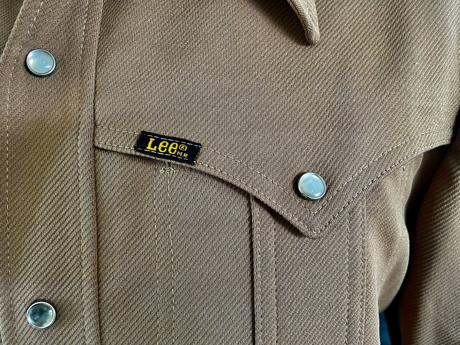 1970's Vintage Lee Western Shirt Brown Snaps Made in USA L/S Sz M OOAK ...