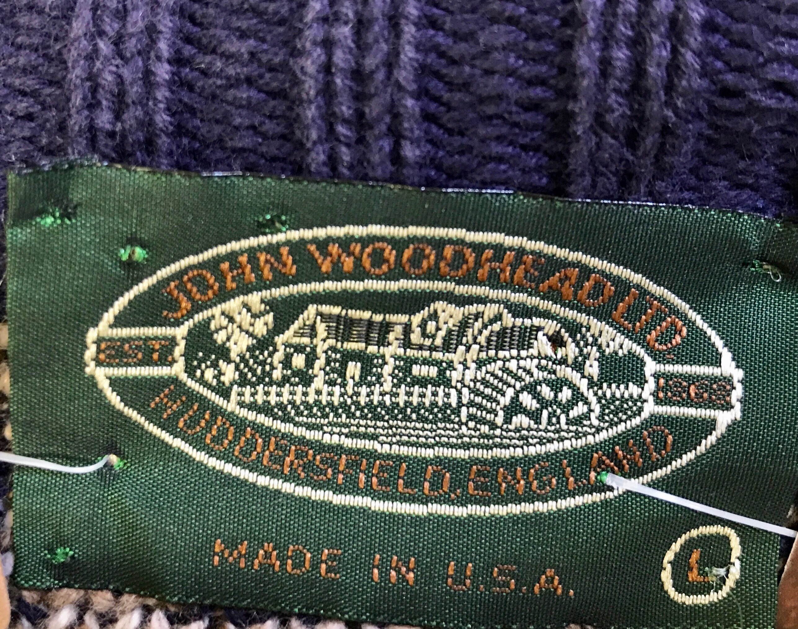 1990's Vintage John Woodhead Heavy Cotton Jute Jumper Abstract Paisley ...