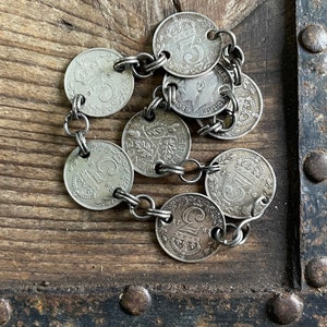 Antique WW1 Trench Art Silver Coin Bracelet OOAK - Etsy
