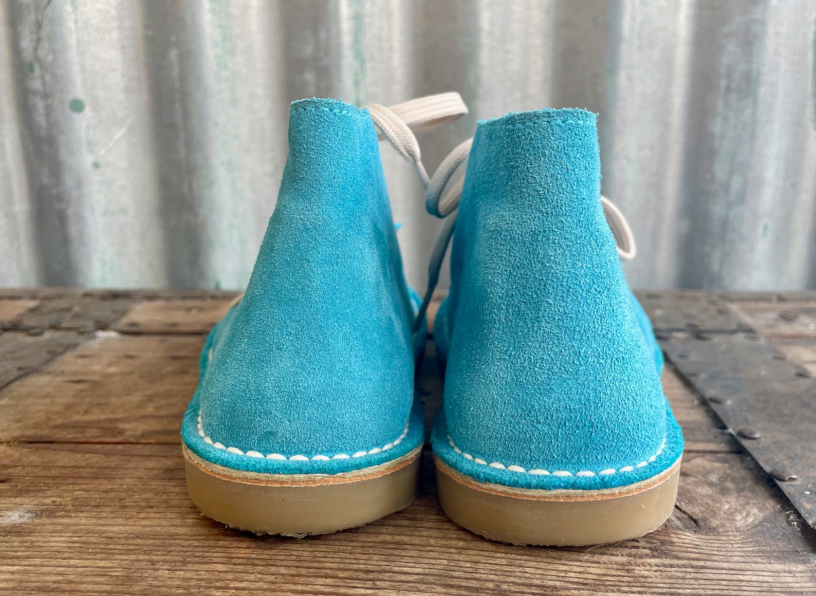 Kid's Turquoise Blue Suede Shoes Boots 'olive Loves Alfie' Sz 31 - OOAK ...