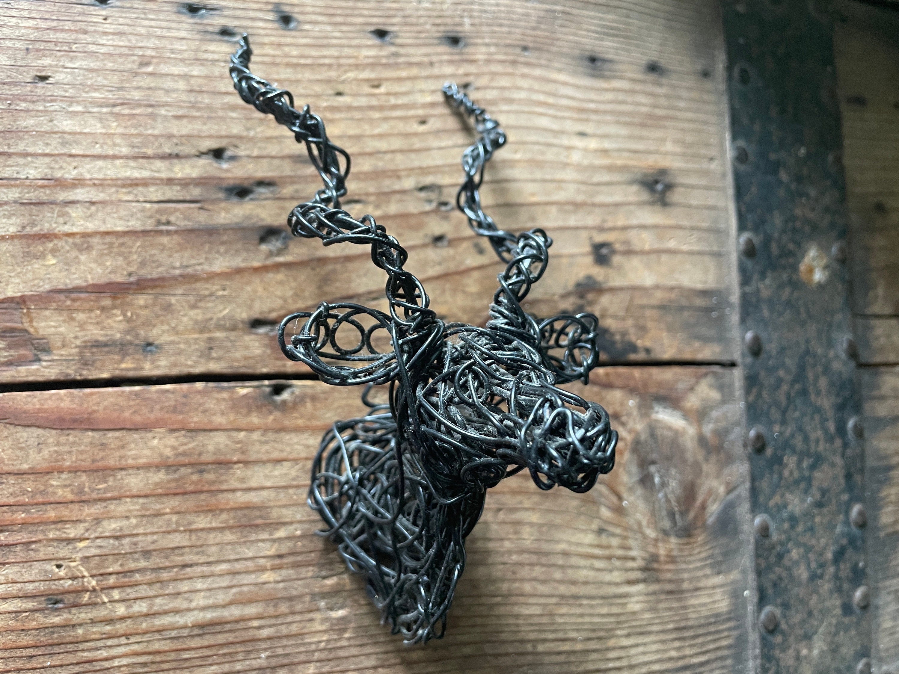 Vintage Handmade Wire Deer Head Wall Mounted Figure OOAK - Etsy