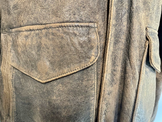 1990's Vintage Adler Aviator Bomber Leather Jacket So… - Gem