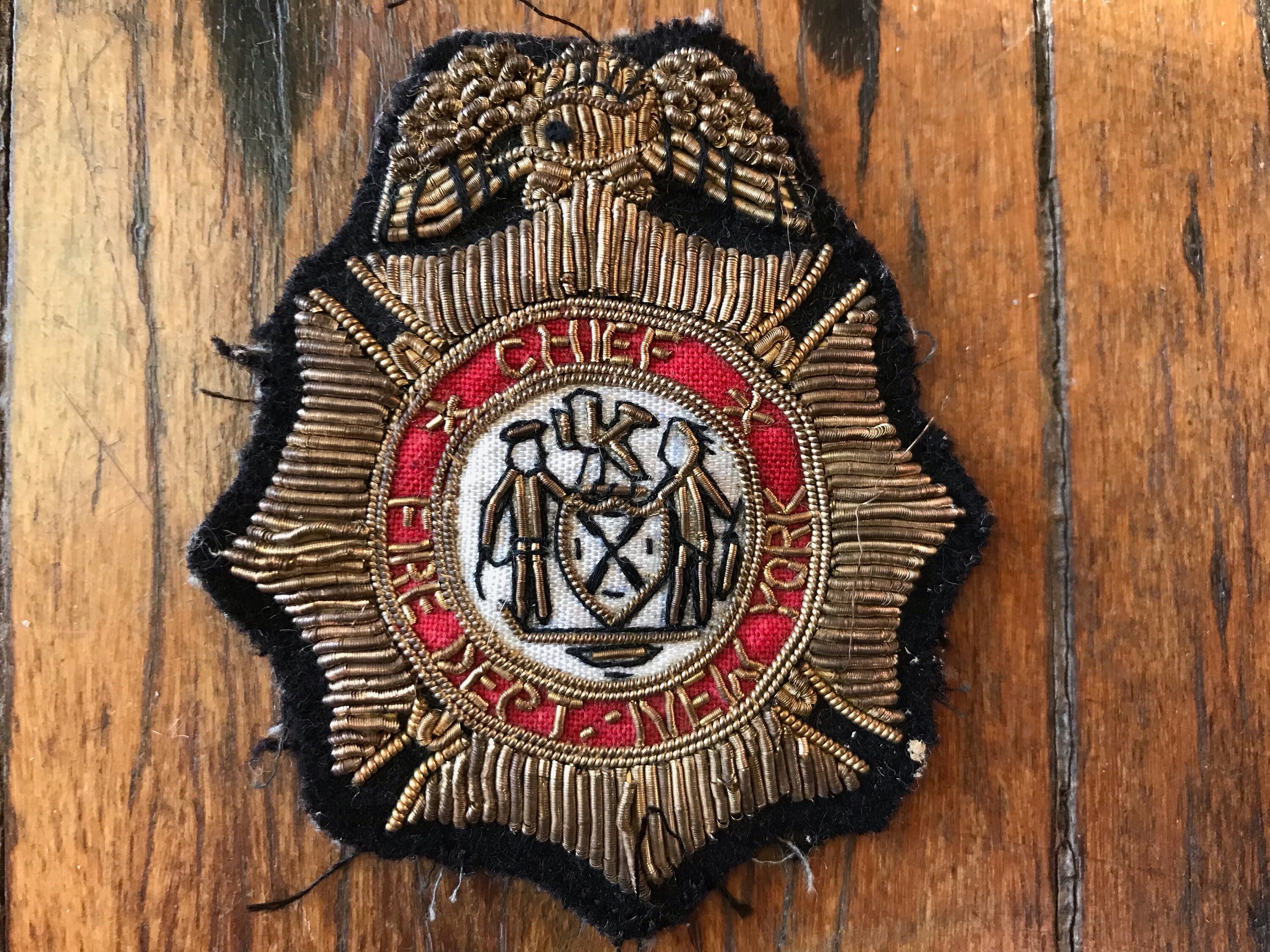 New York Fire Dept Embroidered Bullion Wire Patch Black Gold Red Ralph ...