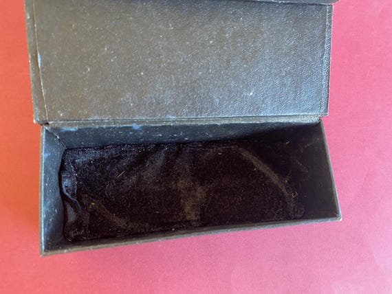Antique Cardboard Box Velvet interior Rectangular Hin… - Gem