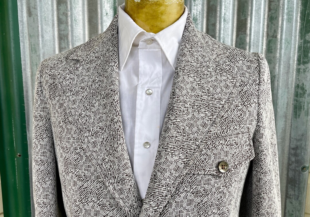 1970's Vintage Men's Blazer Brown Retro Geometric Sz S - OOAK - Etsy
