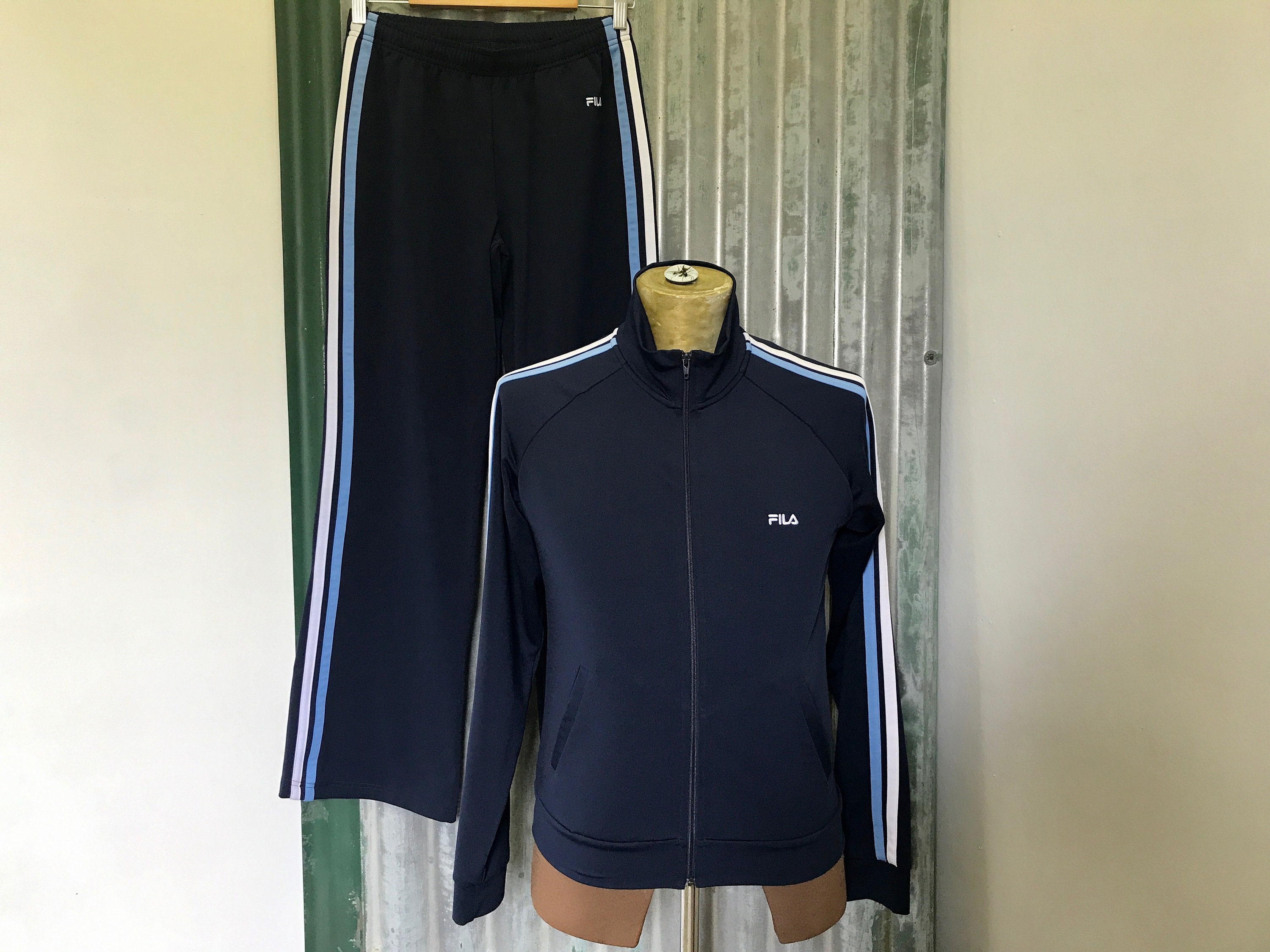 1990's Vintage Fila Track Suit Top and Bottom Navy Sz S - OOAK - Etsy