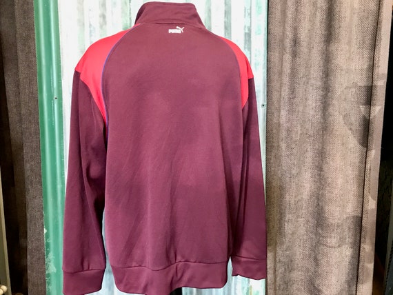1980's Vintage Puma Track Top Burgundy Red White Sz X… - Gem