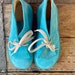 Kid's Turquoise Blue Suede Shoes Boots 'olive Loves Alfie' Sz 31 - OOAK ...