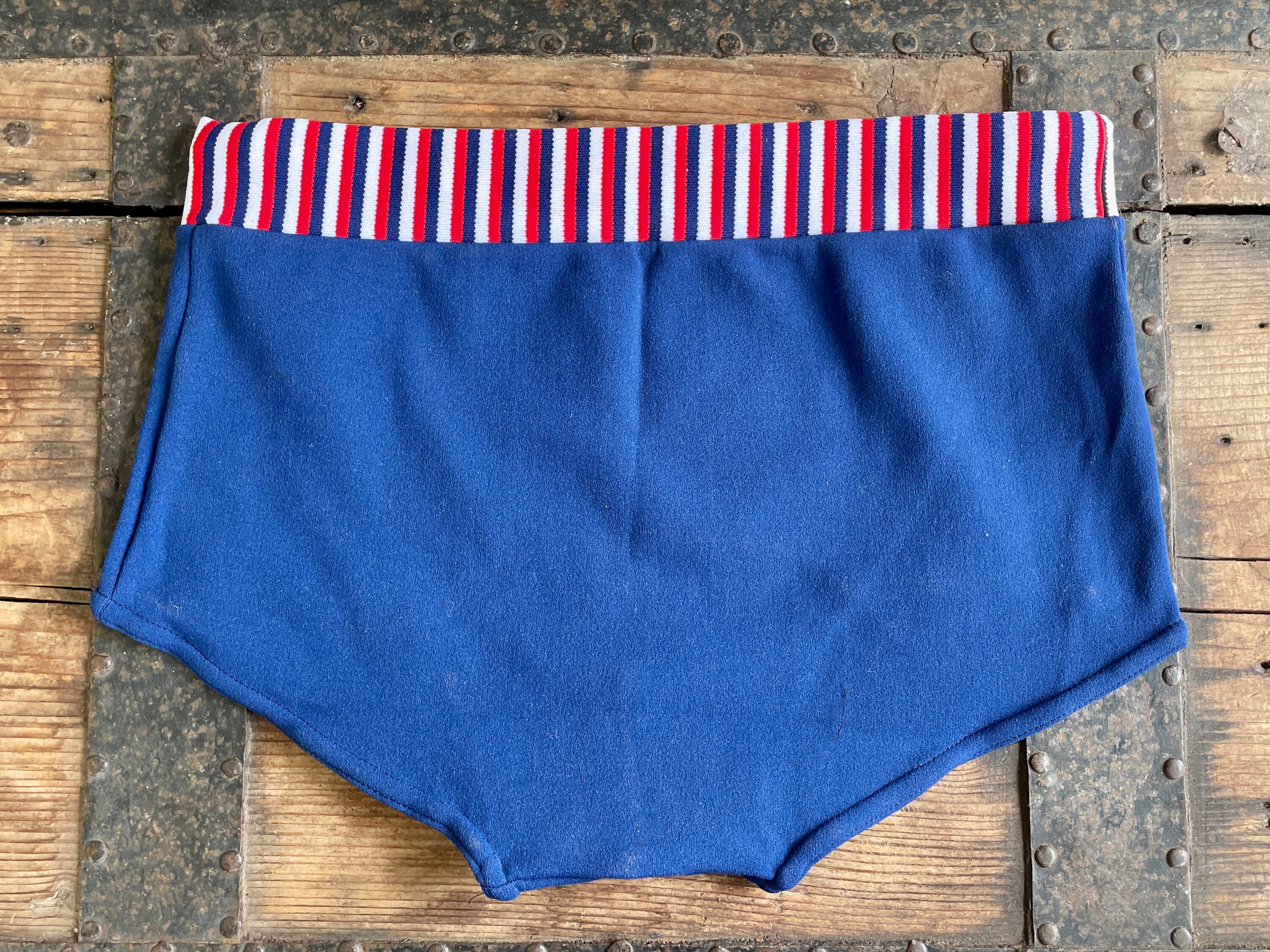 1970s Men's Vintage Swimming Trunks Retro Blue White Red - Etsy
