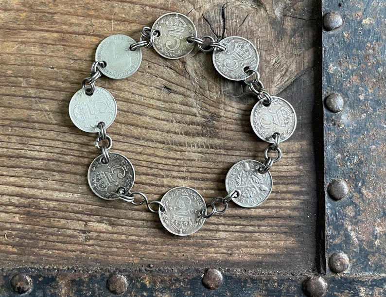 Antique WW1 Trench Art Silver Coin Bracelet OOAK - Etsy