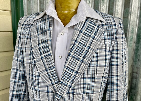 1970's Vintage Men's Blazer Blue Check Made in Austra… - Gem