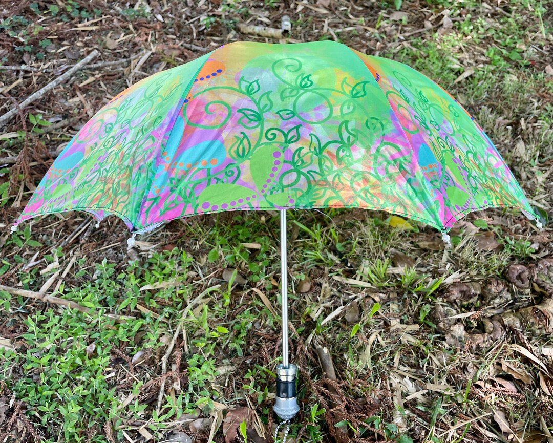 1960's Vintage Small Umbrella Floral Retro Pink Green - OOAK - Etsy