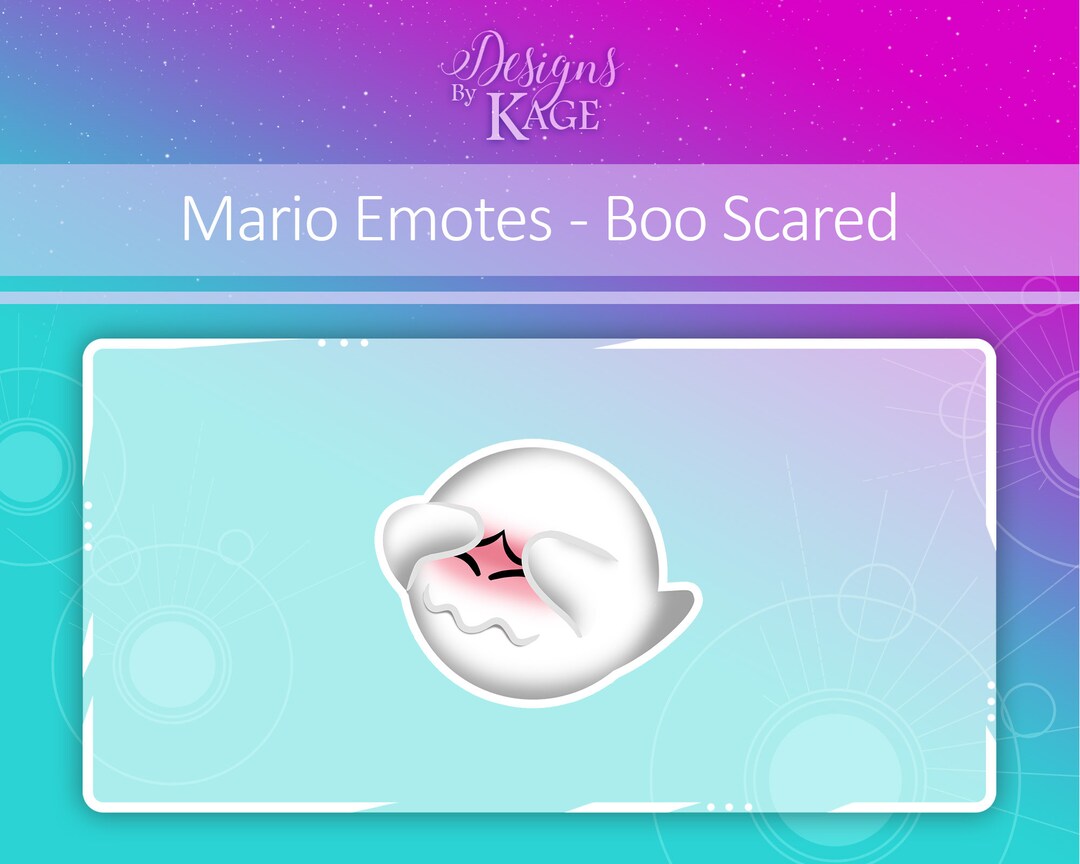 Nintendo Mario Boo Scared Emote for Twitch and Youtube - Etsy